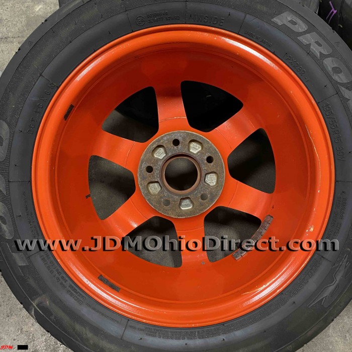 JDM Volk Racing TE37 Orange 15 inch Wheels