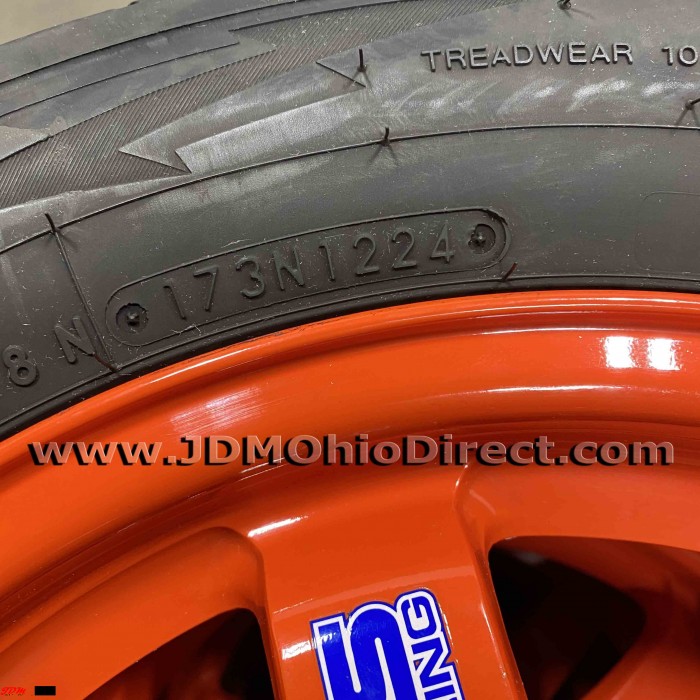 JDM Volk Racing TE37 Orange 15 inch Wheels