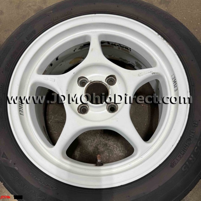 JDM Enkei RP01 15" 4x100 White Wheel and Tire Set